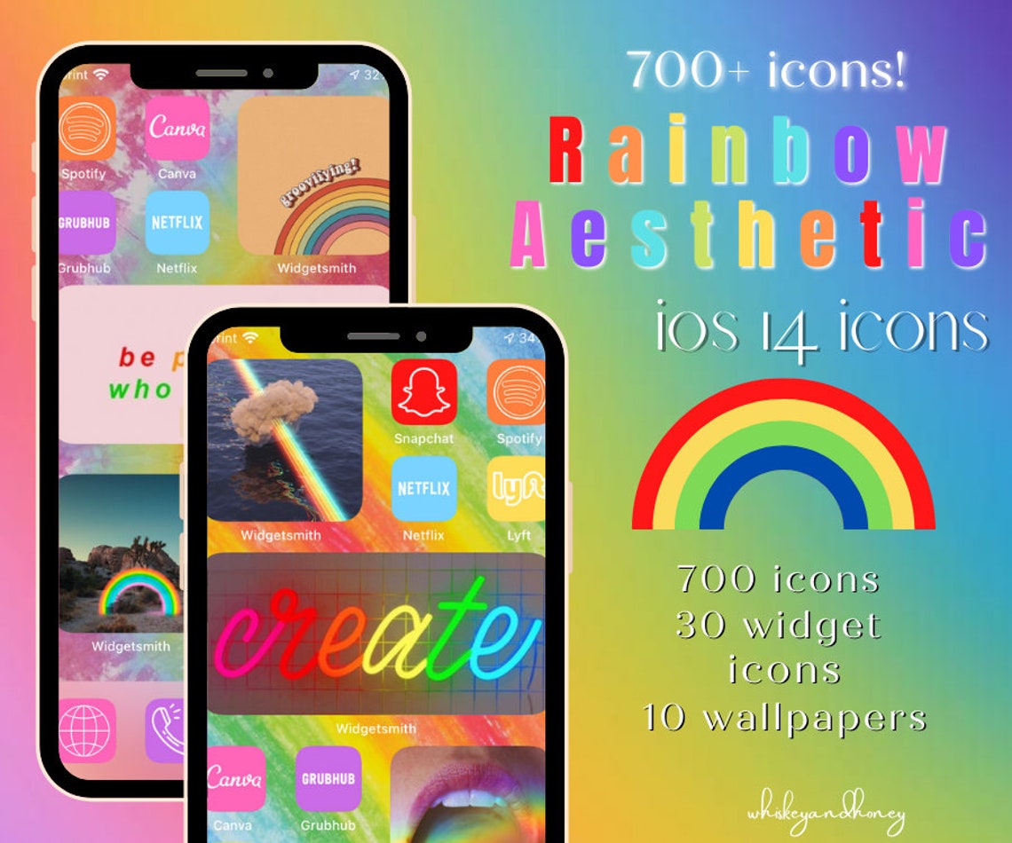 Rainbow Pride Aesthetic IOS 14 Icons Pack | Etsy