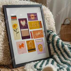 Physical Print | Leo Matchbooks Art Print | Matchbook Collage | Zodiac ...