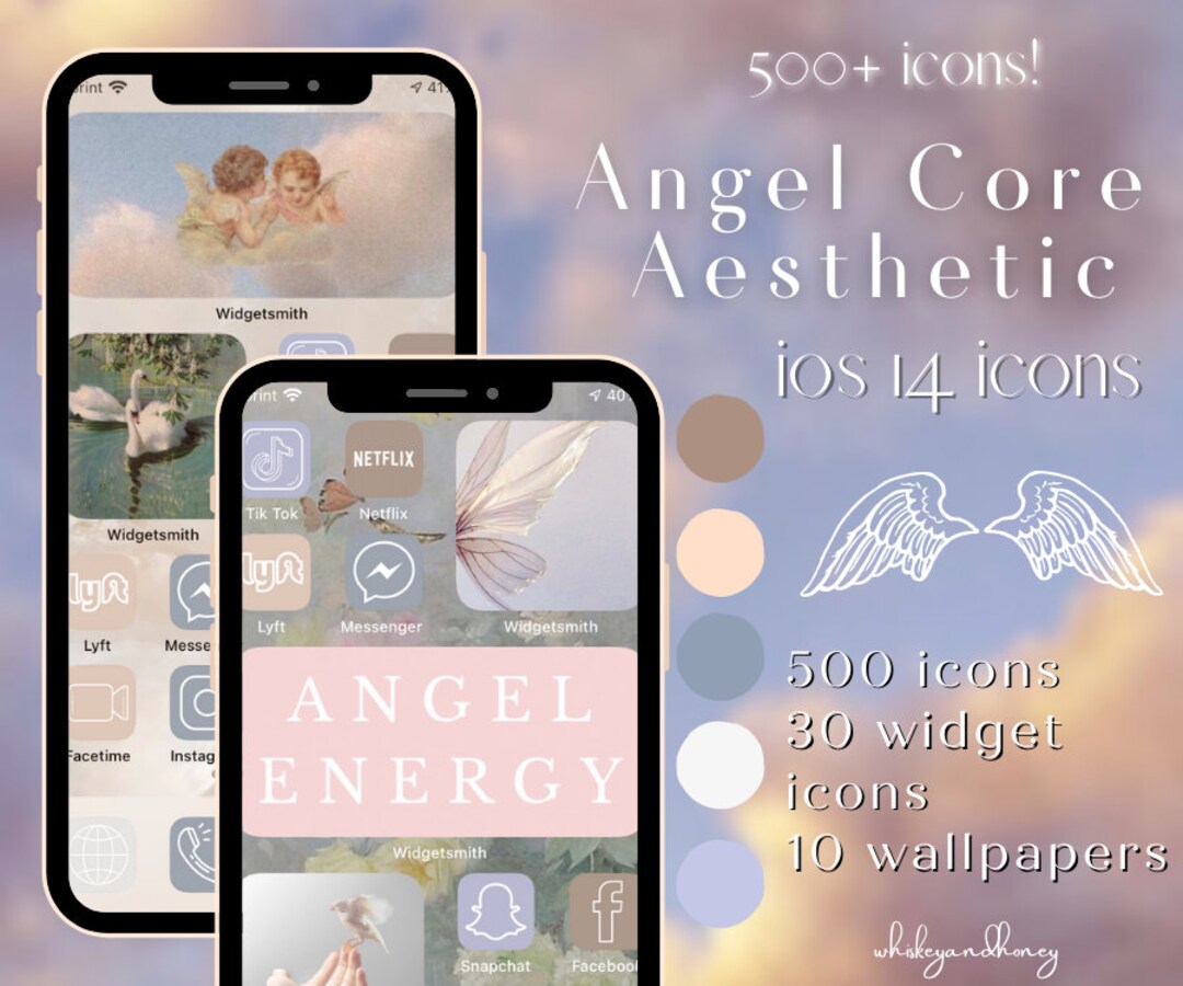 Angel-core Aesthetic IOS 14 Icons Pack - Etsy