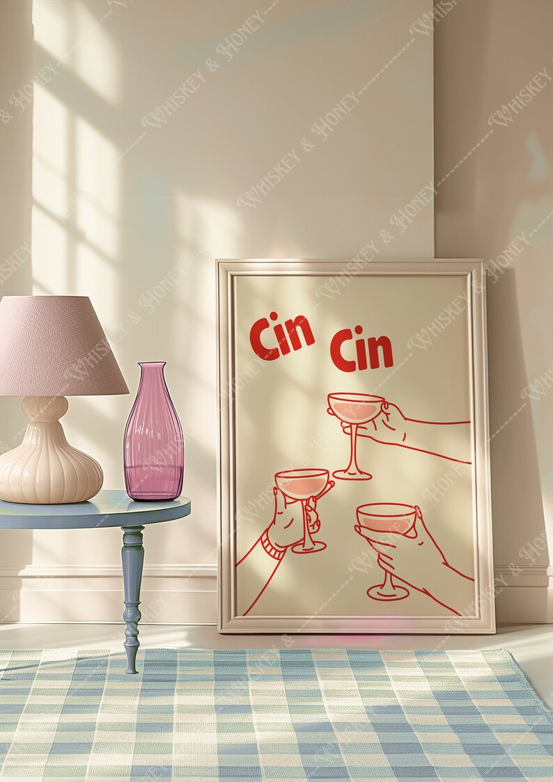 Cin Cin Art Print | Cheers Champagne Poster (digital Download) - Etsy