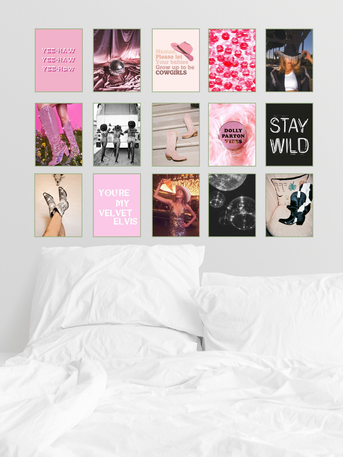 Disco Cowgirl Wall Collage Kit | Western Aesthetic (digital Download ...