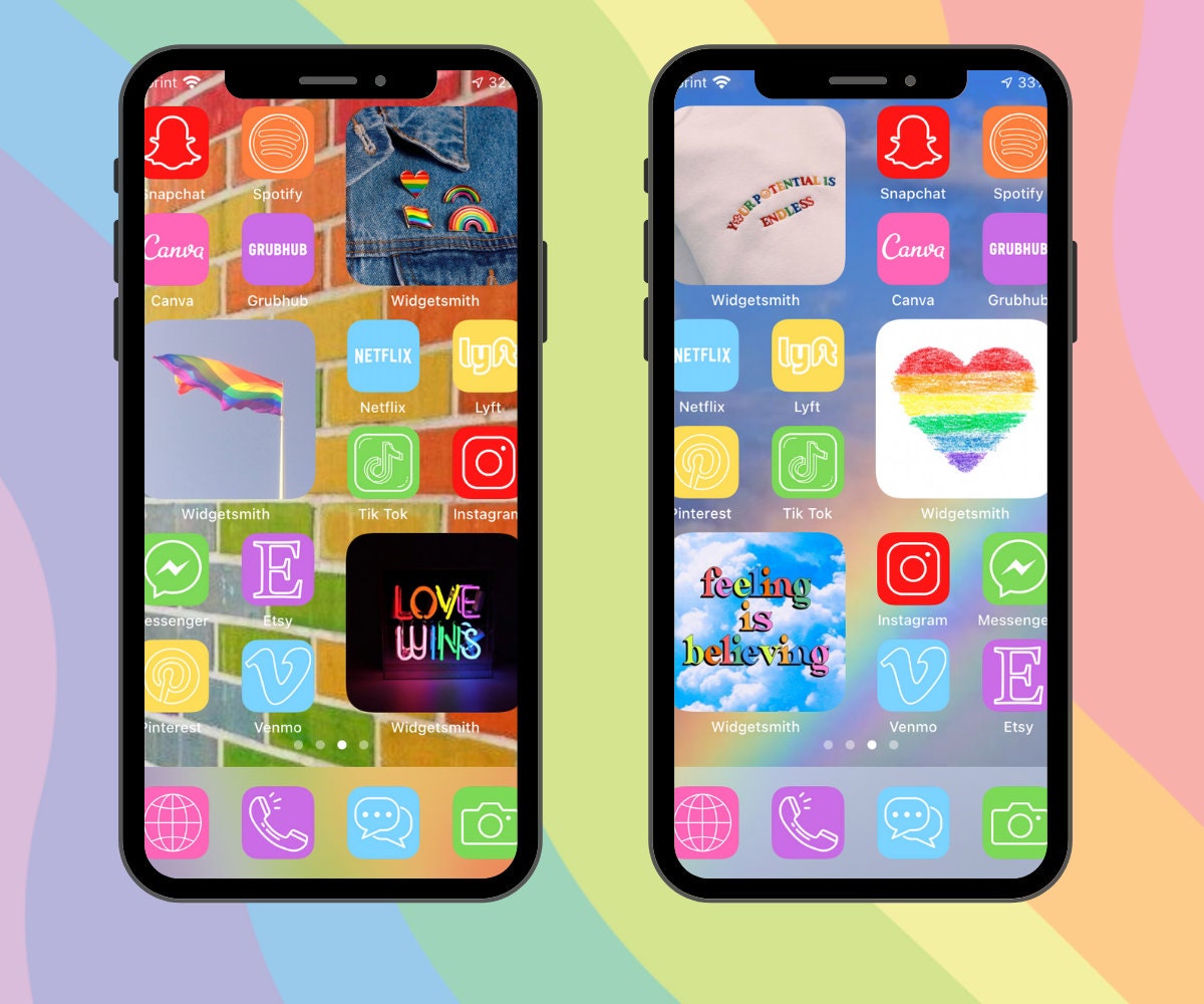Rainbow Pride Aesthetic IOS 14 Icons Pack - Etsy