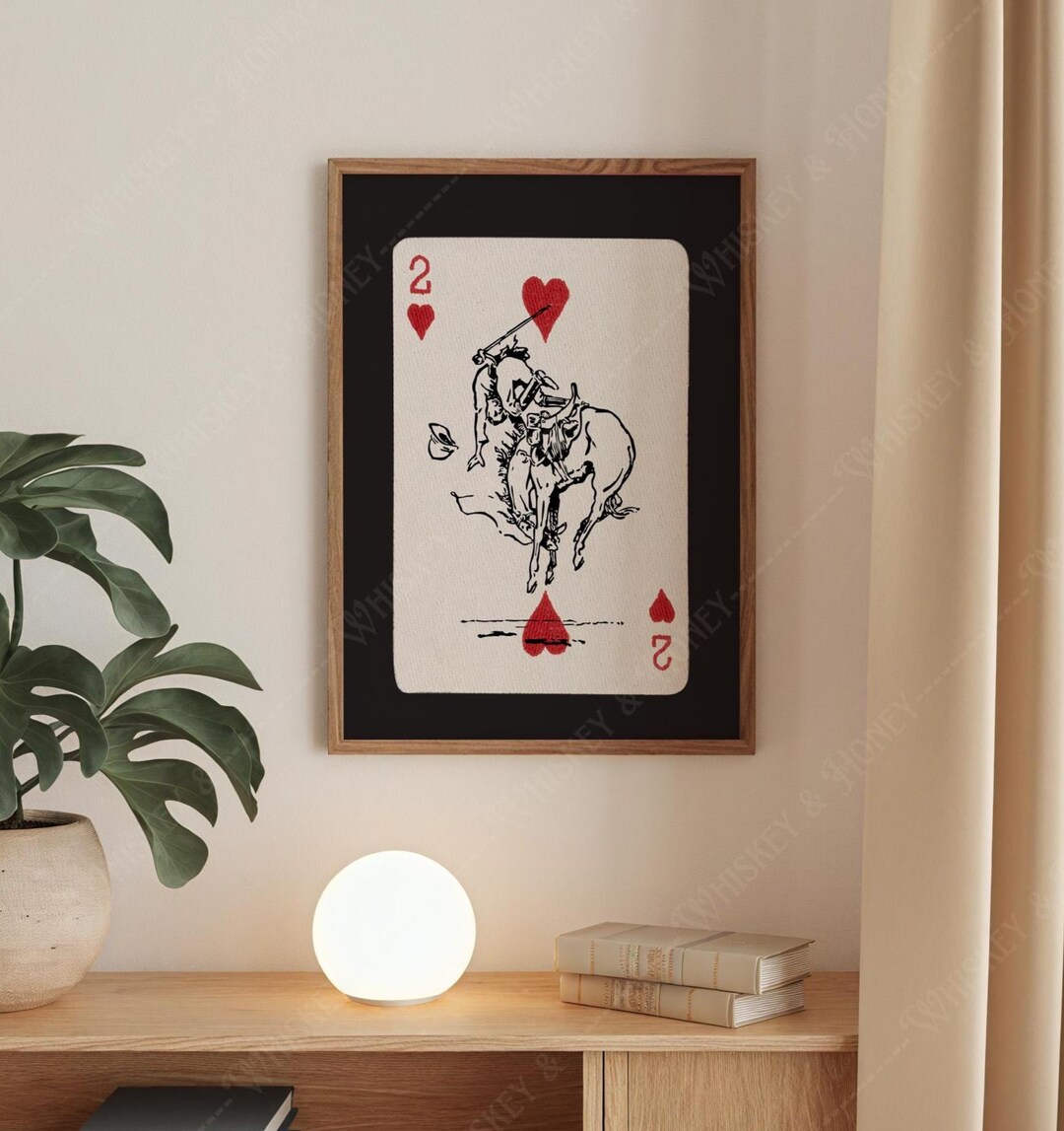 Digital Download Rodeo Playing Card Art Print | Western Art Print ...