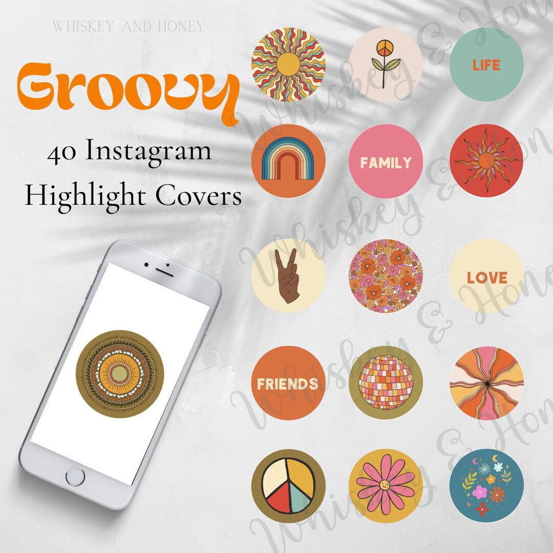 Groovy 70s Instagram Highlight Covers | Retro IG Icons (digital ...