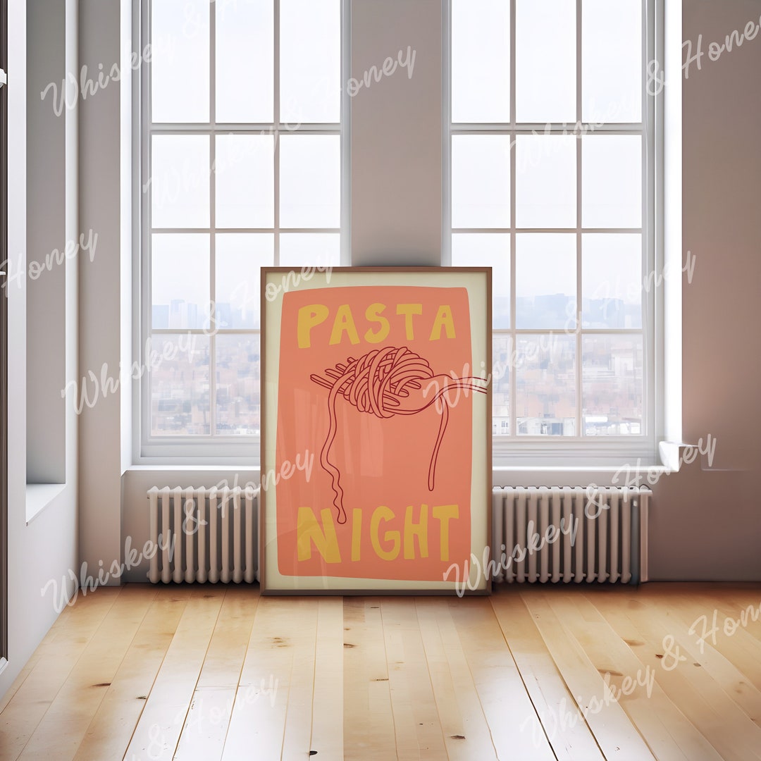 Digital Download Pasta Night Art Print Printable Art Kitchen Art Print ...