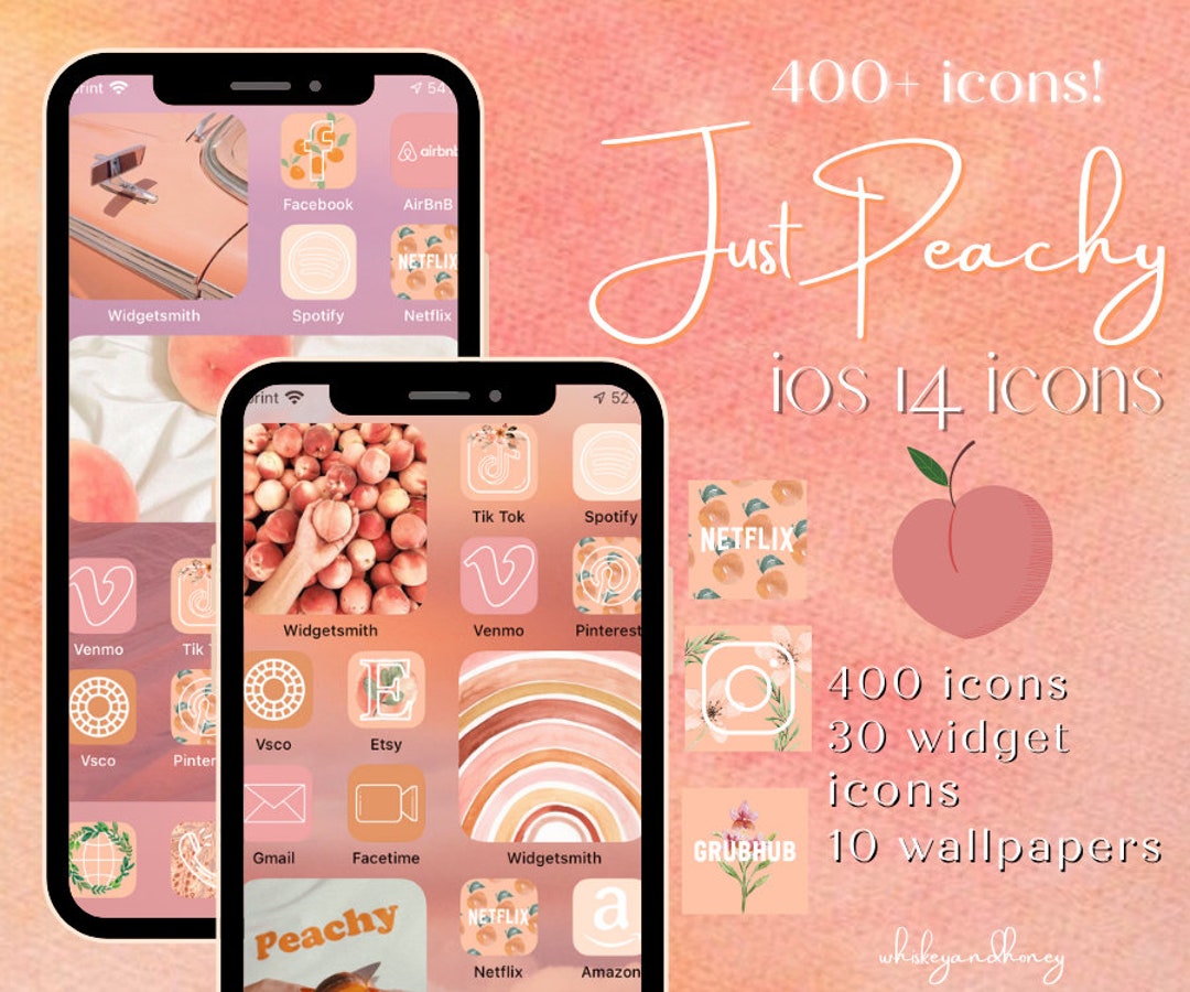 Just Peachy Aesthetic IOS 14 Icons Pack - Etsy