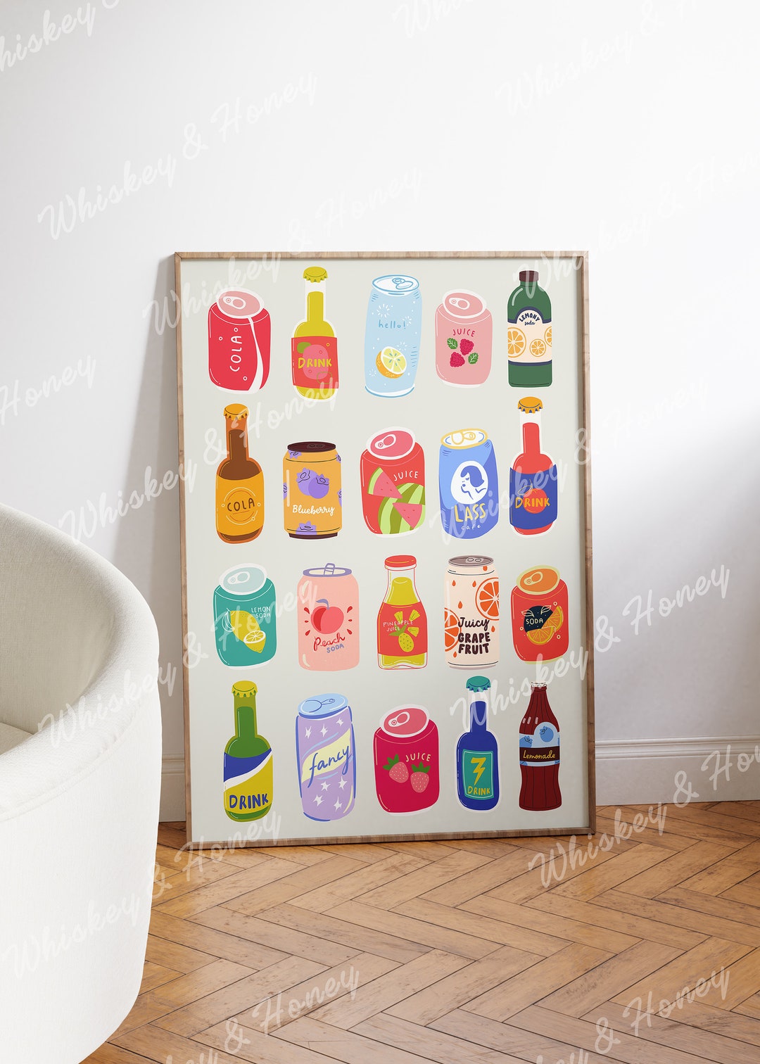 Digital Download Soda Pop Art Print Preppy Wall Art Juice Poster Large ...