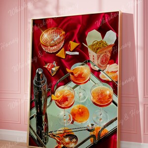 Digital Download Take Out and Drinks Art Print Printable Art Bar Cart ...