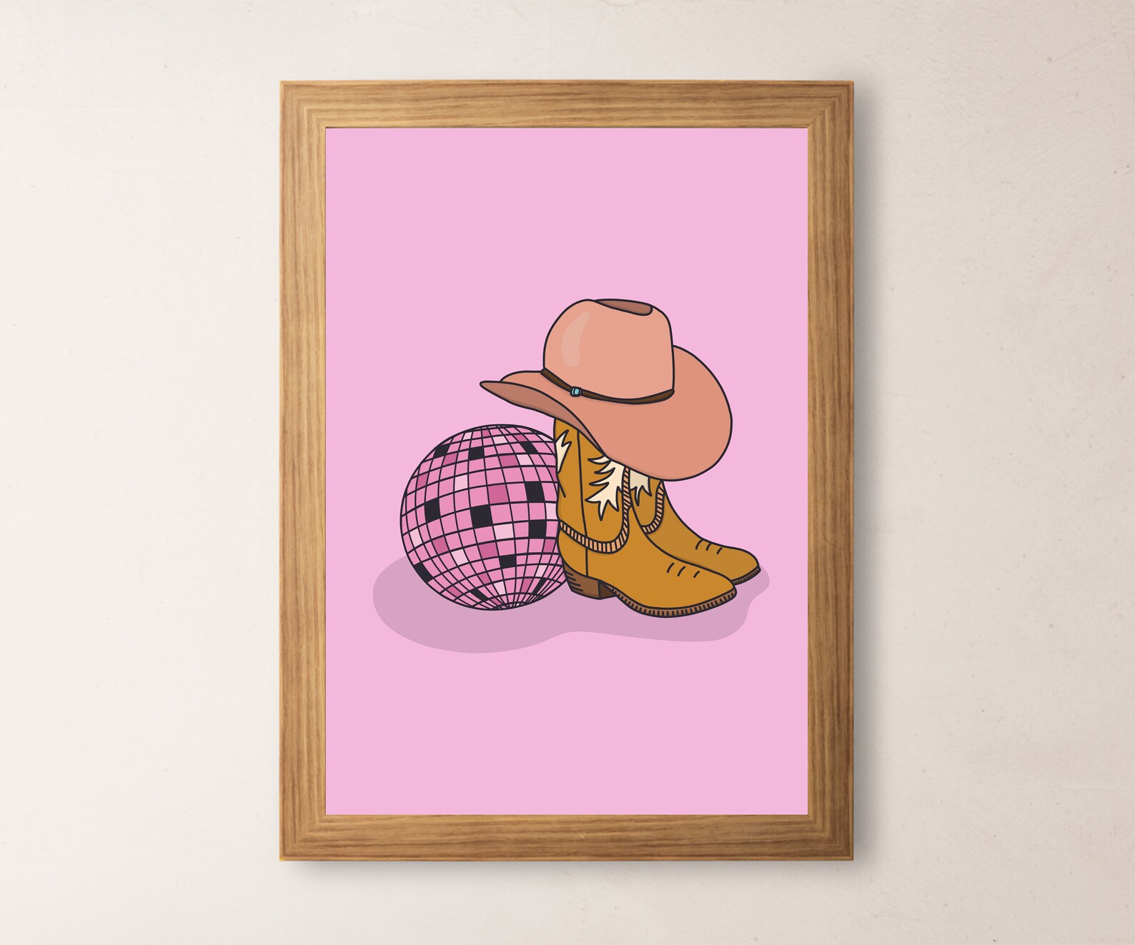 Disco Cowgirl Art Print Digital Art Print Printable Art - Etsy