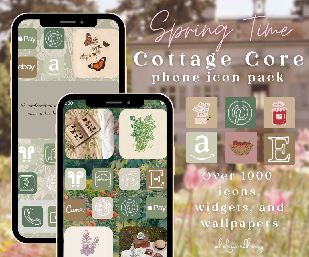 Spring Time Cottage Core Aesthetic Phone Icons iPhone and Android Icons ...