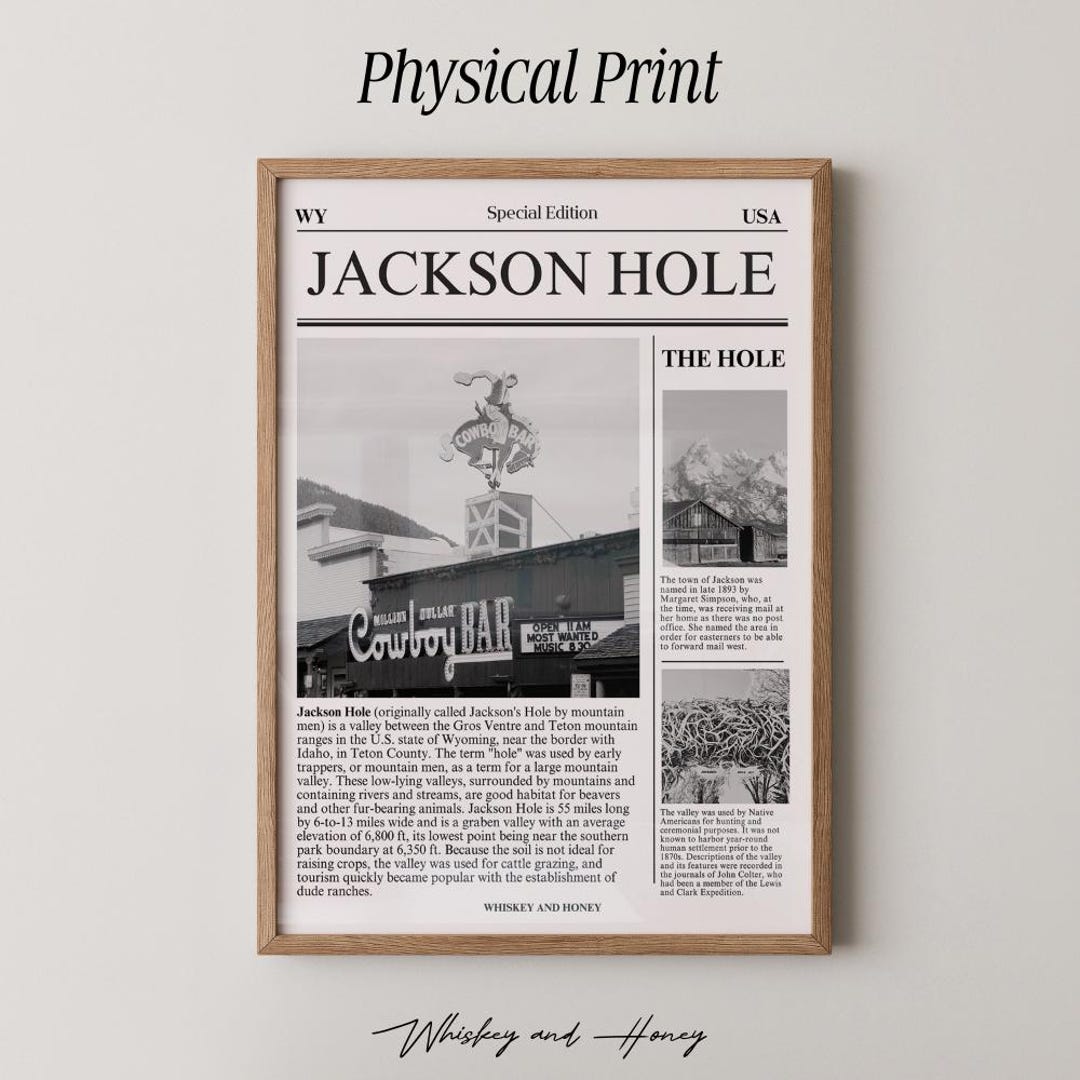 Physical Print | Jackson Hole Poster | Travel Poster | Wyoming Poster ...