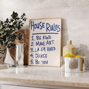 House Rules Poster | Playroom, Dorm, Apartment Art Print - Etsy