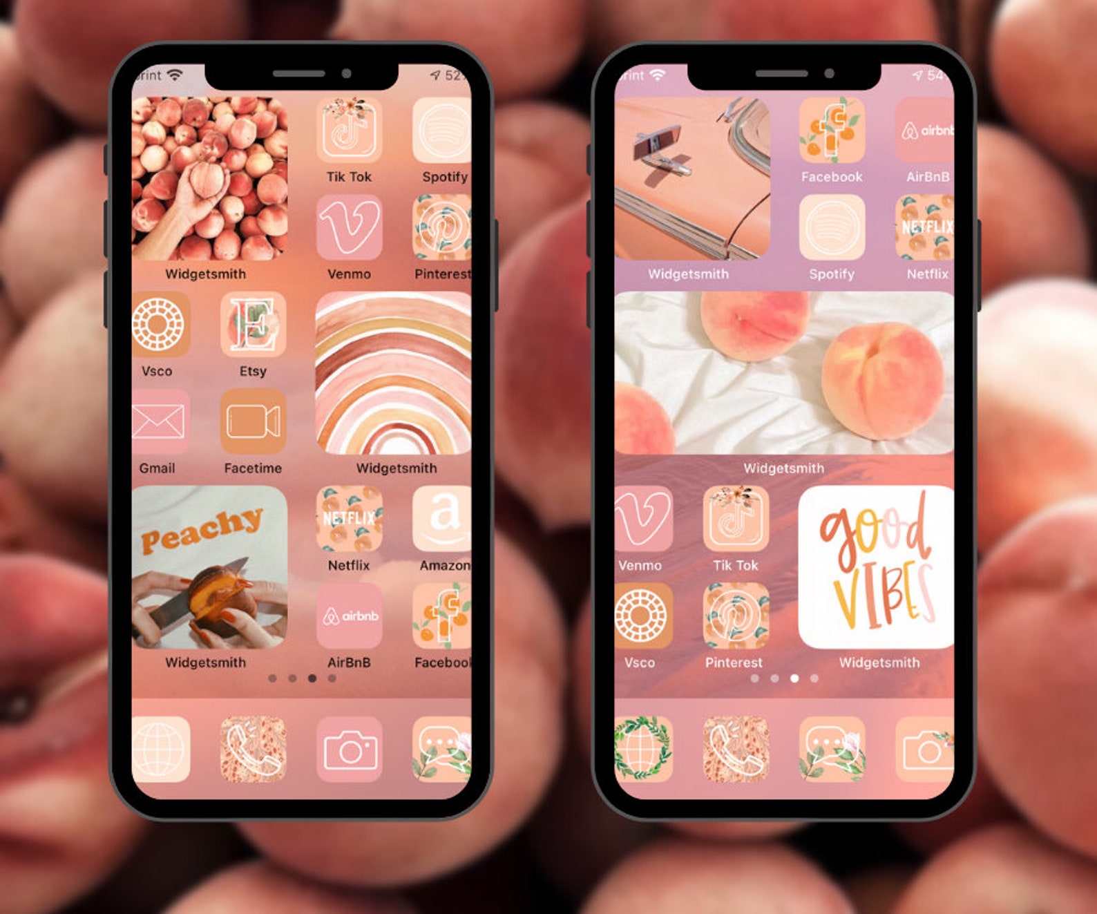 Just Peachy Aesthetic IOS 14 Icons Pack - Etsy