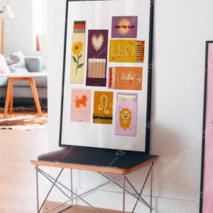 Physical Print | Leo Matchbooks Art Print | Matchbook Collage | Zodiac ...