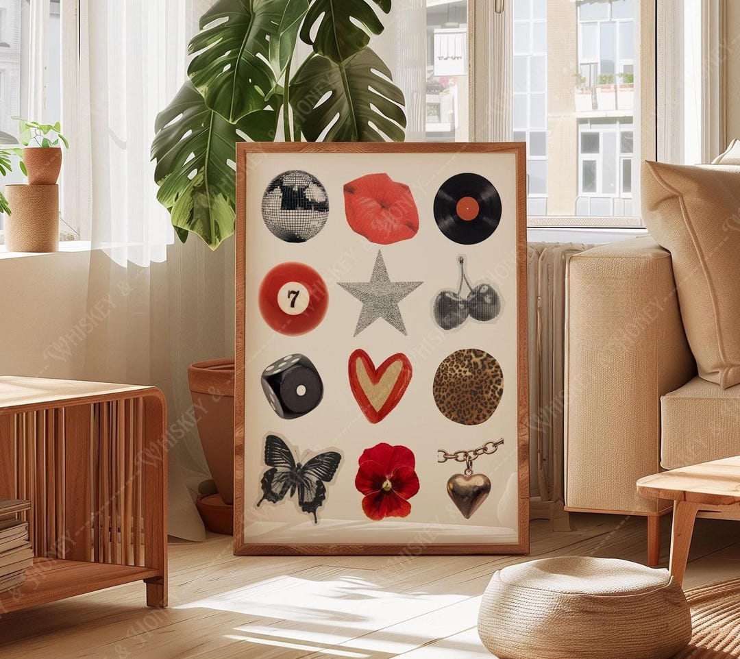 Digital Download Cool Girl Collage Art Print Bar Cart Art Girl ...