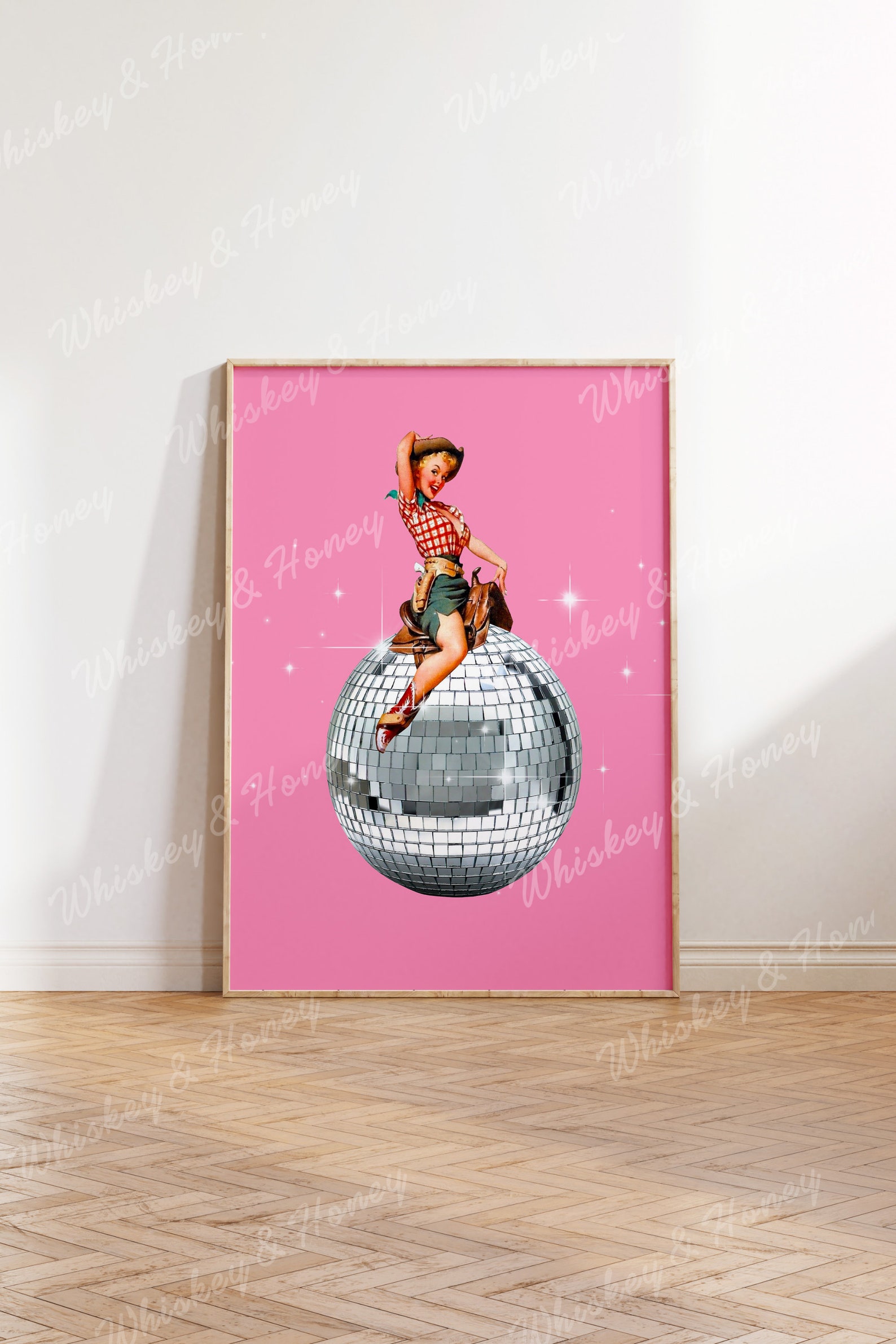 Disco Cowgirl Art Print | Vintage Pinup Poster (digital Download) - Etsy