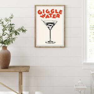 Digital Download Art Print | Giggle Water Art Print | Bar Cart Art ...