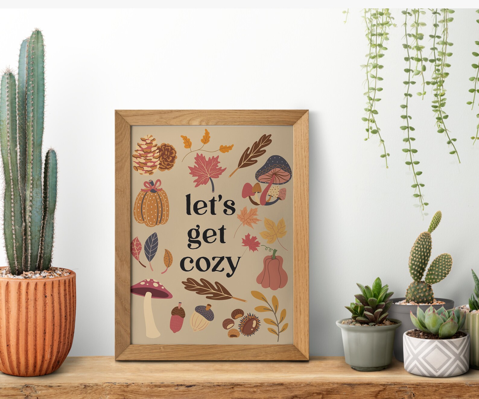 Digital Download Lets Get Cozy Art Print Printable Wall Art Fall Wall ...