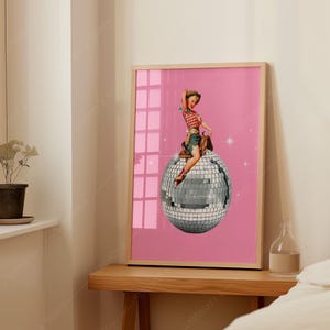 Disco Cowgirl Art Print | Vintage Pinup Poster (digital Download) - Etsy