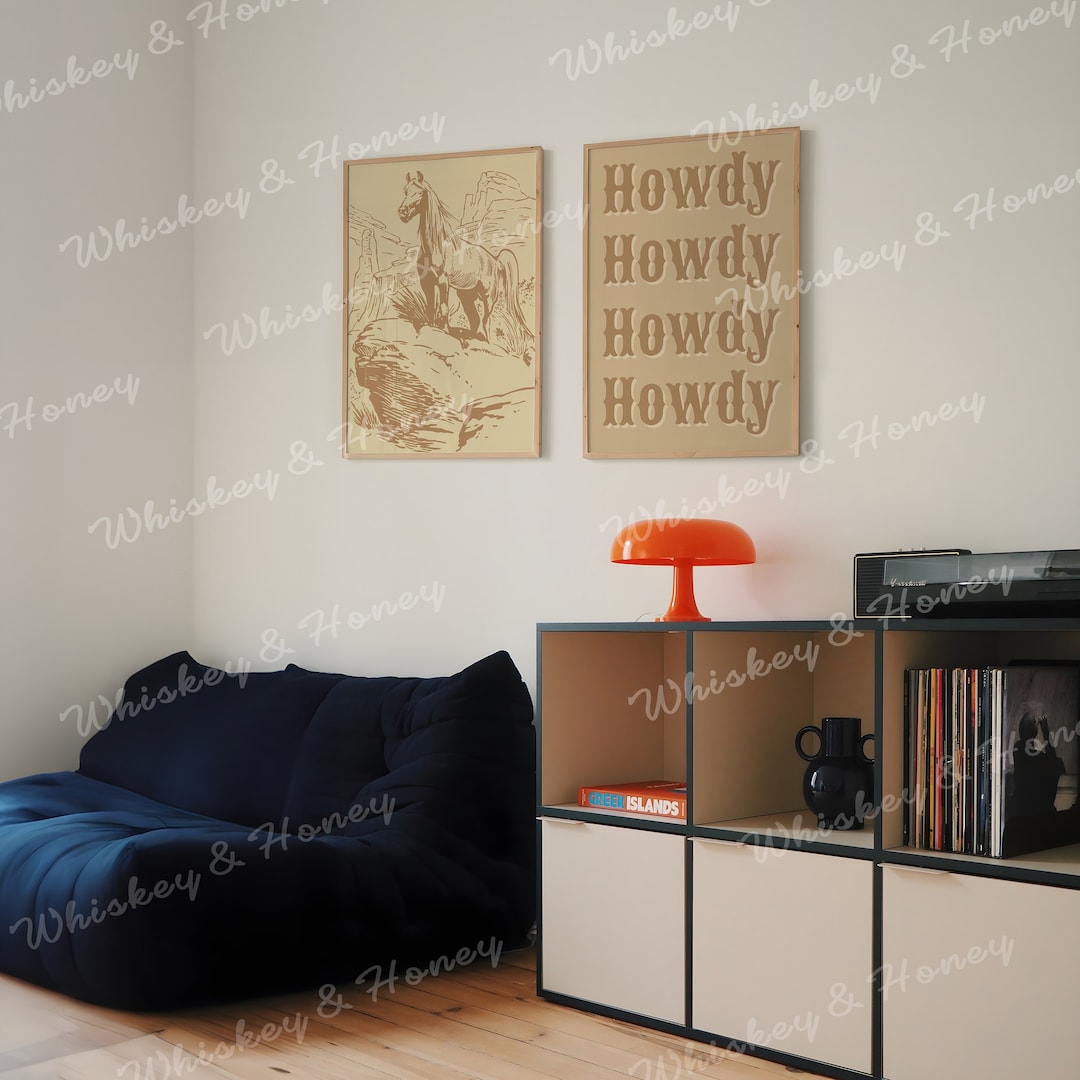 Digital Download | Vintage Tan Western Art Prints | Two Pack Prints ...