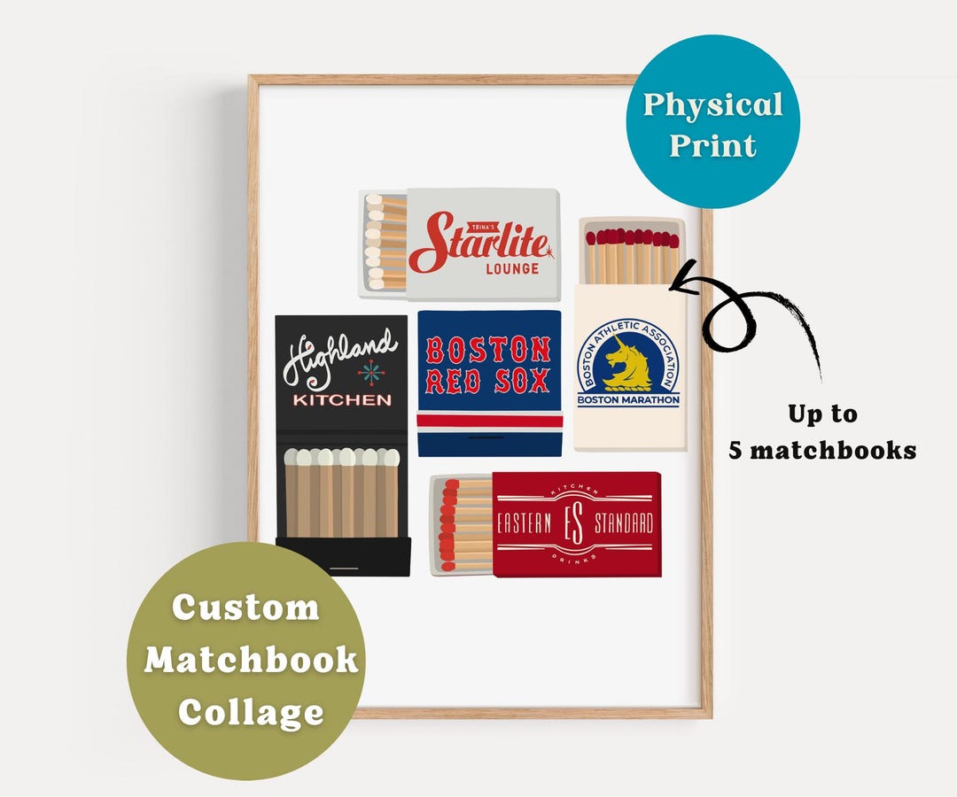 Custom Matchbook Art Print | Personalized Gift | Matchbox Collage | up ...