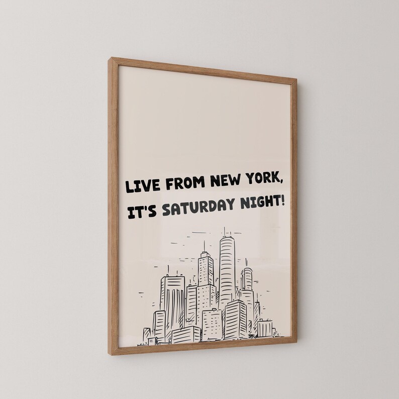 New York Saturday Night Print | Gallery Wall Art - Etsy