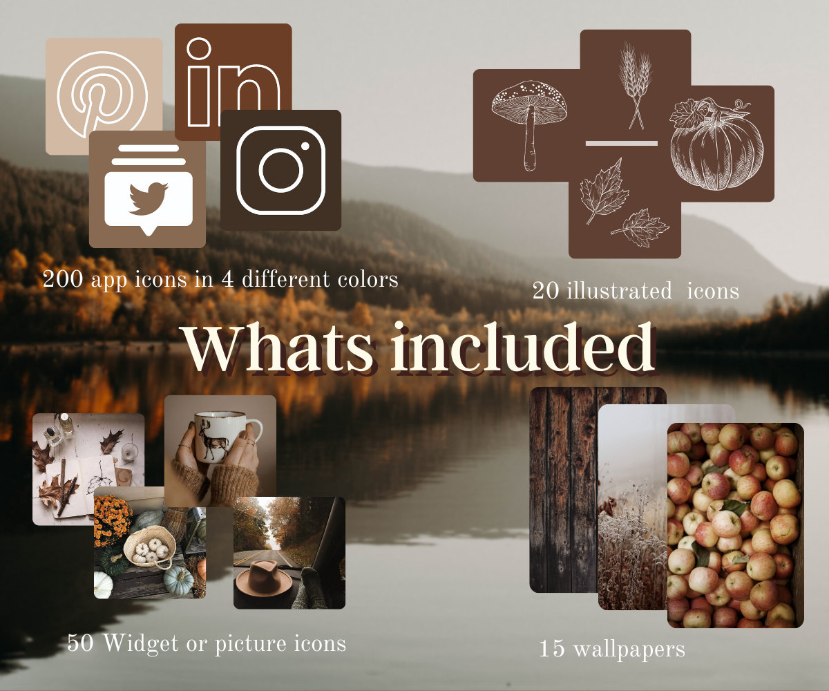 Rustic Fall Aesthetic IOS 14 Icons Pack / Phone Icons - Etsy