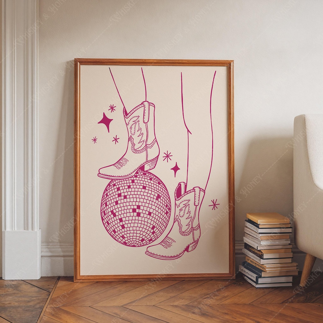 Digital Download | Cowgirl Disco Art Print | Printable Art | Disco ...