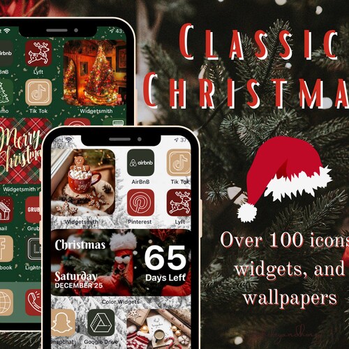 Vintage Christmas IOS 14 Icons Pack - Etsy