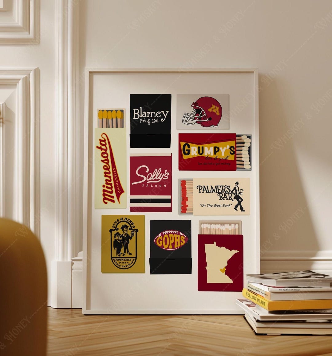 Minnesota Gophers Matchbook Art Print | Dorm Decor (digital Download ...