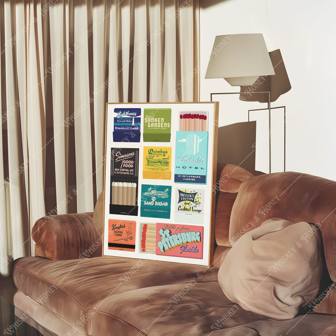 Digital Download | St. Petersburg Florida Matchbooks Art Print | St ...