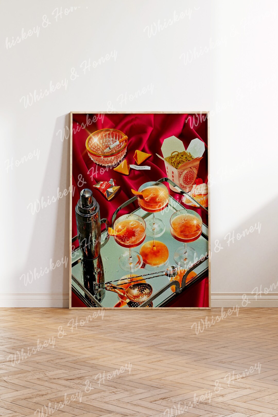 Digital Download Take Out and Drinks Art Print Printable Art Bar Cart ...