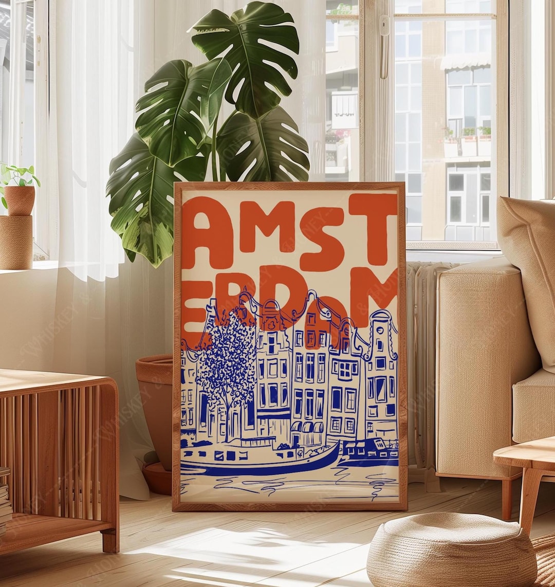 Digital Download | Amsterdam Art Print | Travel Poster | Trendy Wall ...