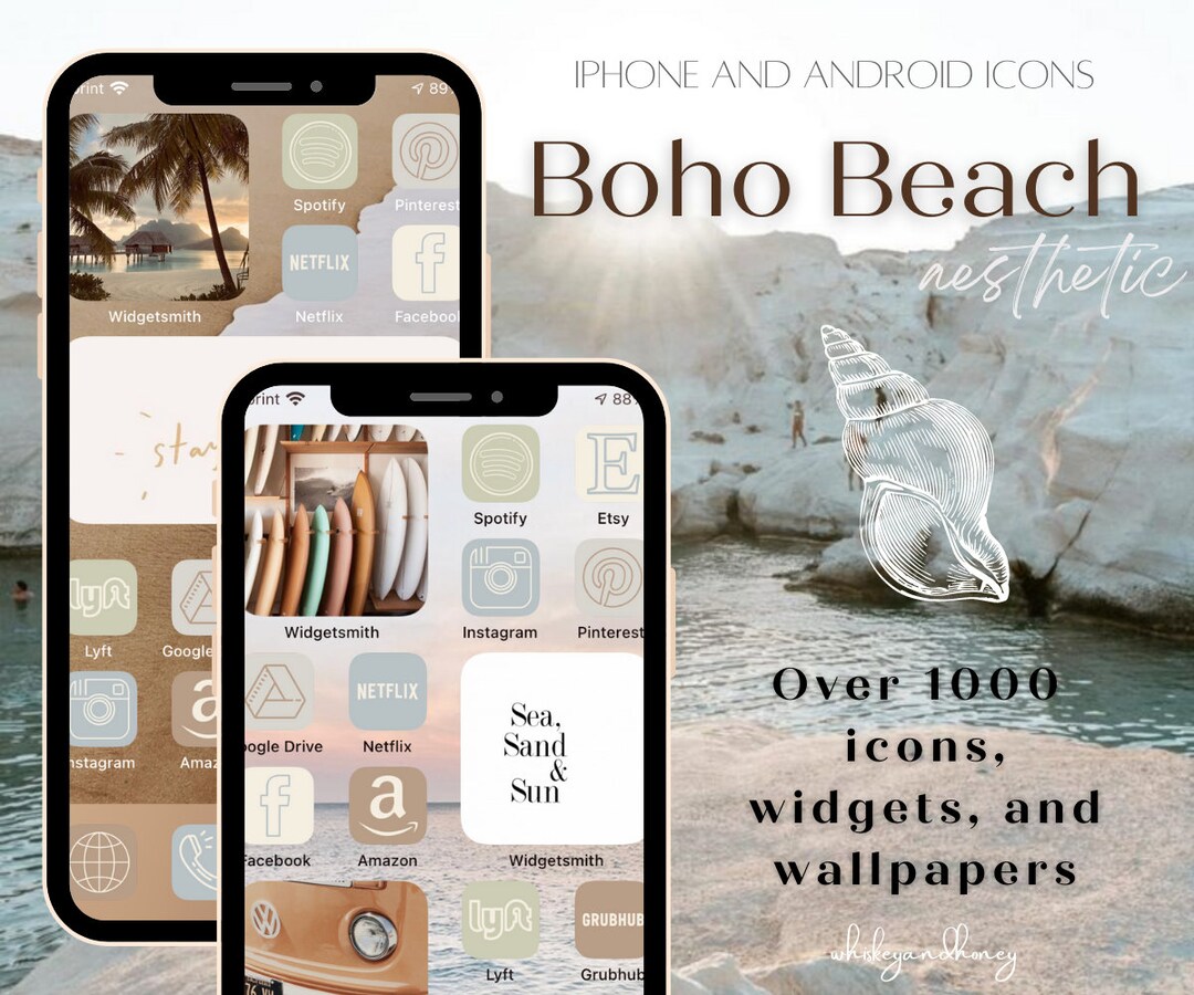 Boho Beach IOS 14 iPhone Icons - Etsy