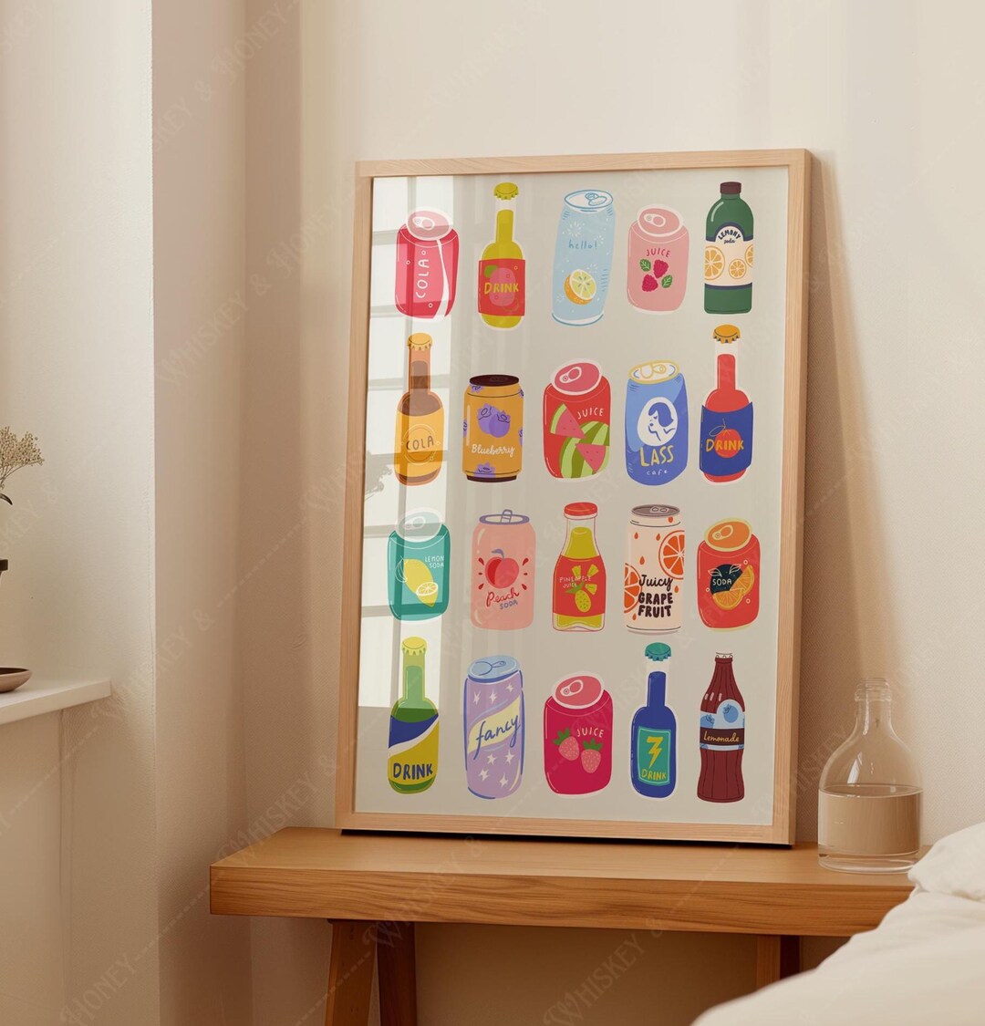 Digital Download | Soda Pop Art Print | Preppy Wall Art | Juice Poster ...