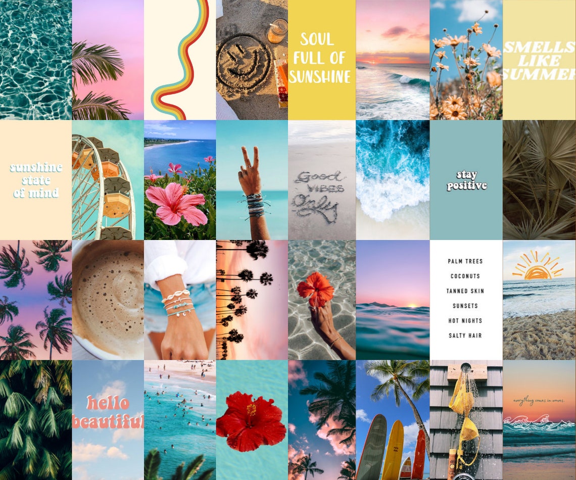 VSCO Girl Summeraesthetic Wall Collage Digital Download 75 - Etsy
