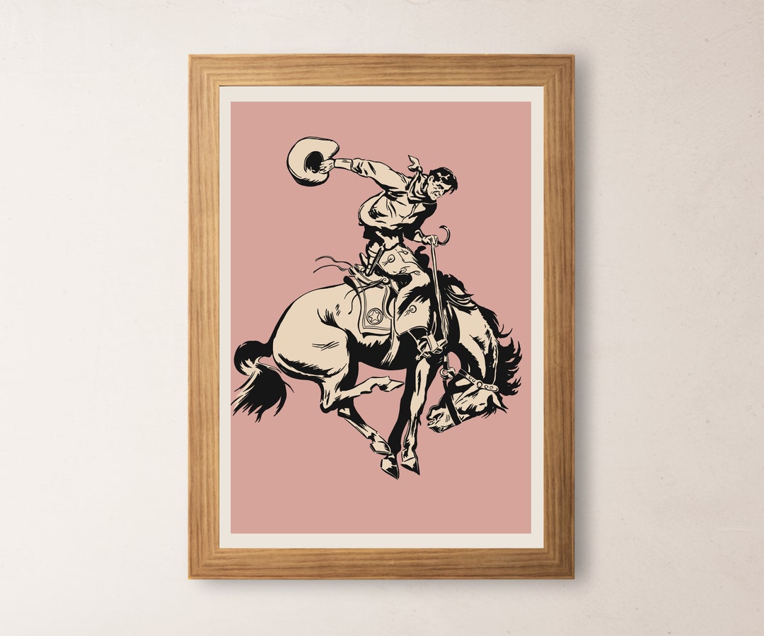 Downloadable Western Art Print Rodeo Cowboy Cowboy Art - Etsy