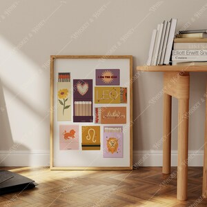 Physical Print | Leo Matchbooks Art Print | Matchbook Collage | Zodiac ...