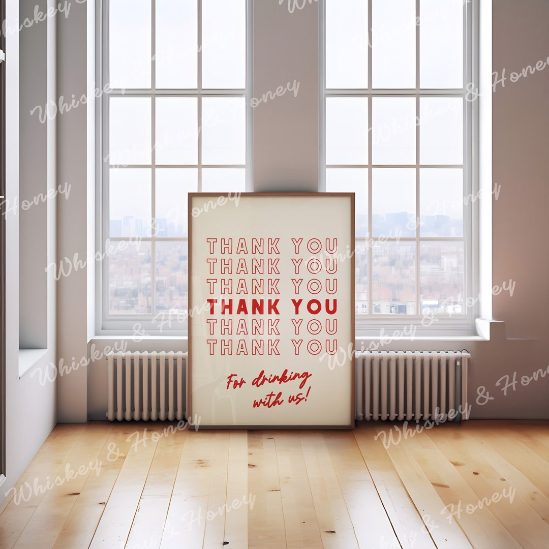 Thank You for Drinking With Us Art Print | Bar Cart Decor (digital ...