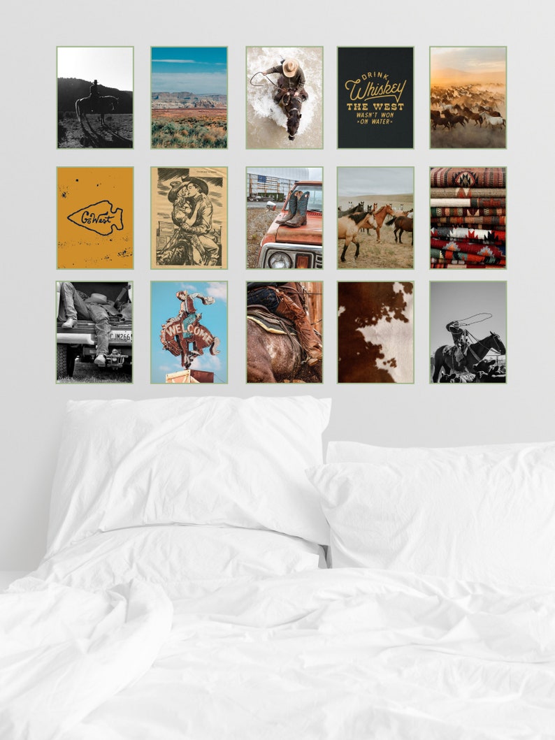 Cowboy Western Aesthetic Wall Collage Digital Download 75 - Etsy