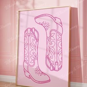 Digital Download | Pink Boots Art Print | Printable Art | Western Home ...