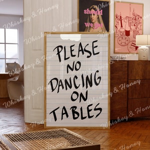 Digital Download | Please No Dancing on Tables Art Print | Kitchen Art ...