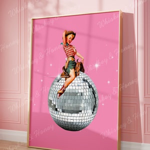 Digital Download | Disco Cowgirl Art Print | Printable Art | Vintage ...