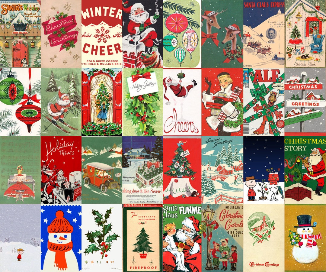 Vintage Christmas Collage Kit | Digital Download | Printable Wall Art ...