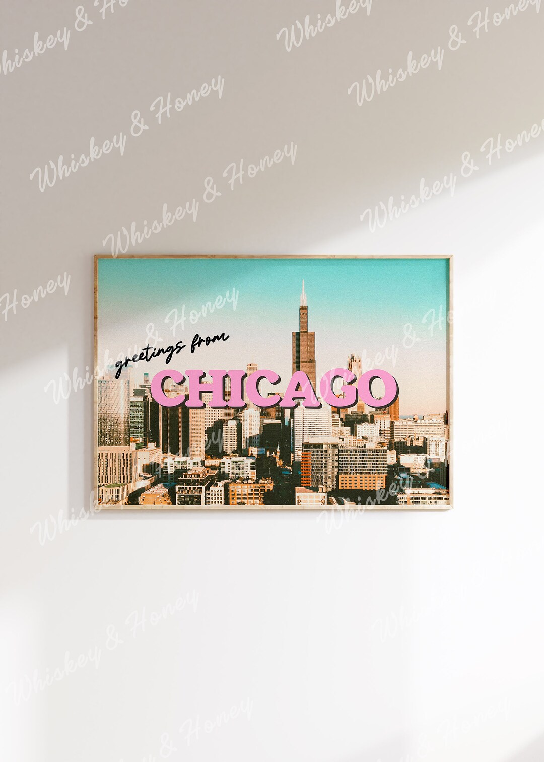 Digital Download Greetings From Chicago Art Print Vintage Art Print ...
