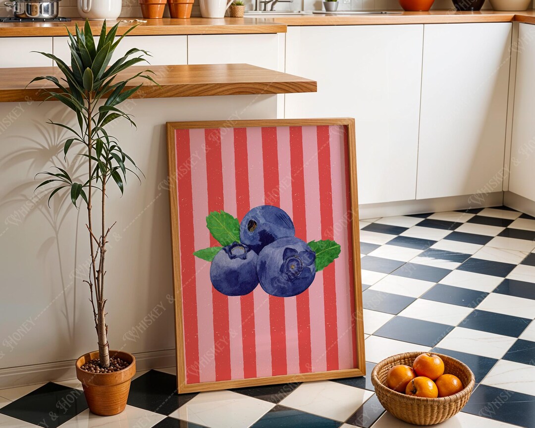 Digital Download | Blueberries Art Print | Kitchen Wall Art | Gallery ...