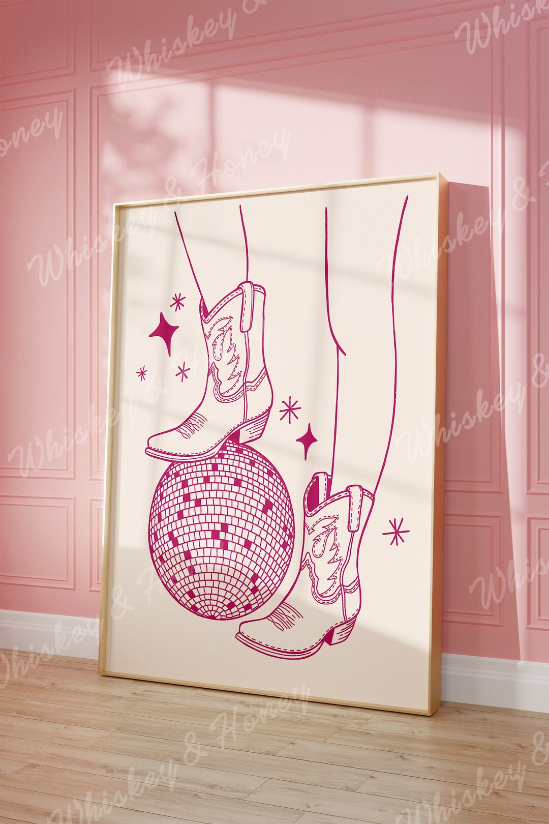 Digital Download Cowgirl Disco Art Print Printable Art Disco Cowgirl ...