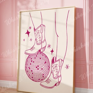 Digital Download | Cowgirl Disco Art Print | Printable Art | Disco ...
