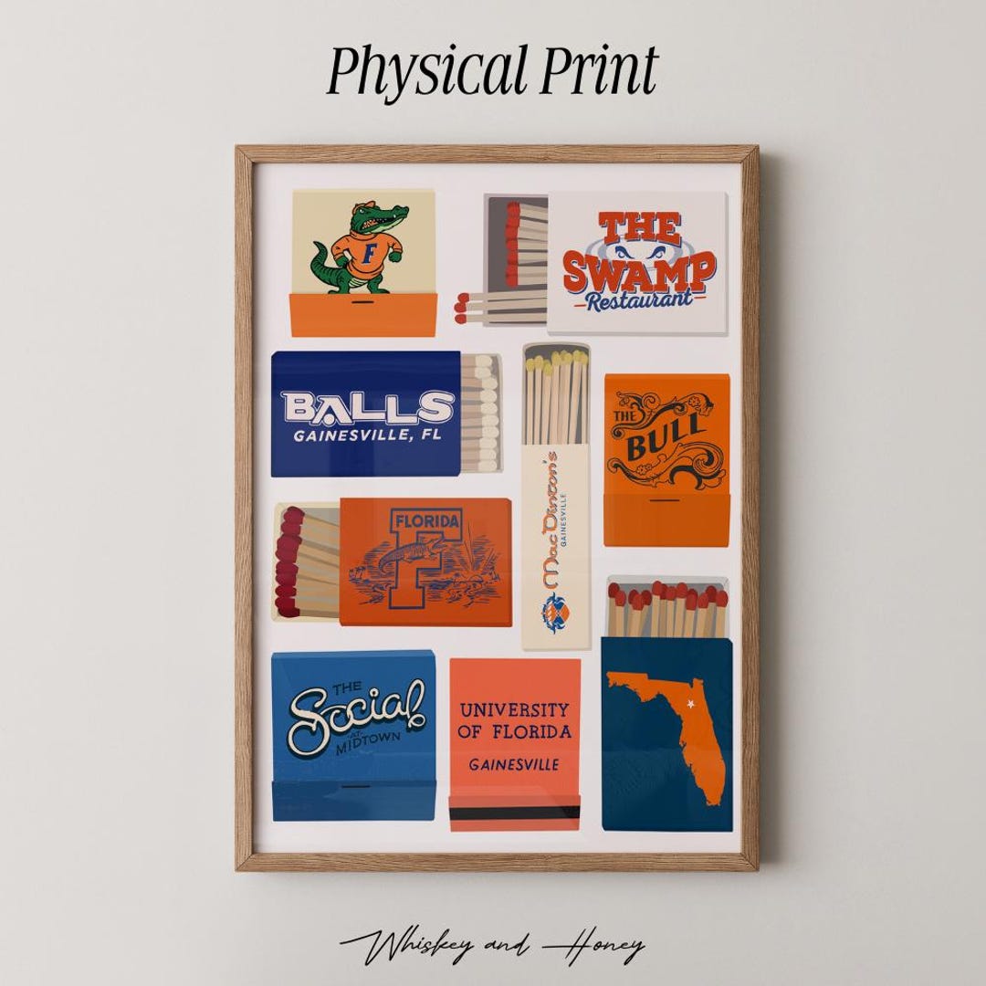Physical Print | University of Florida Matchbook Poster | UF Poster ...