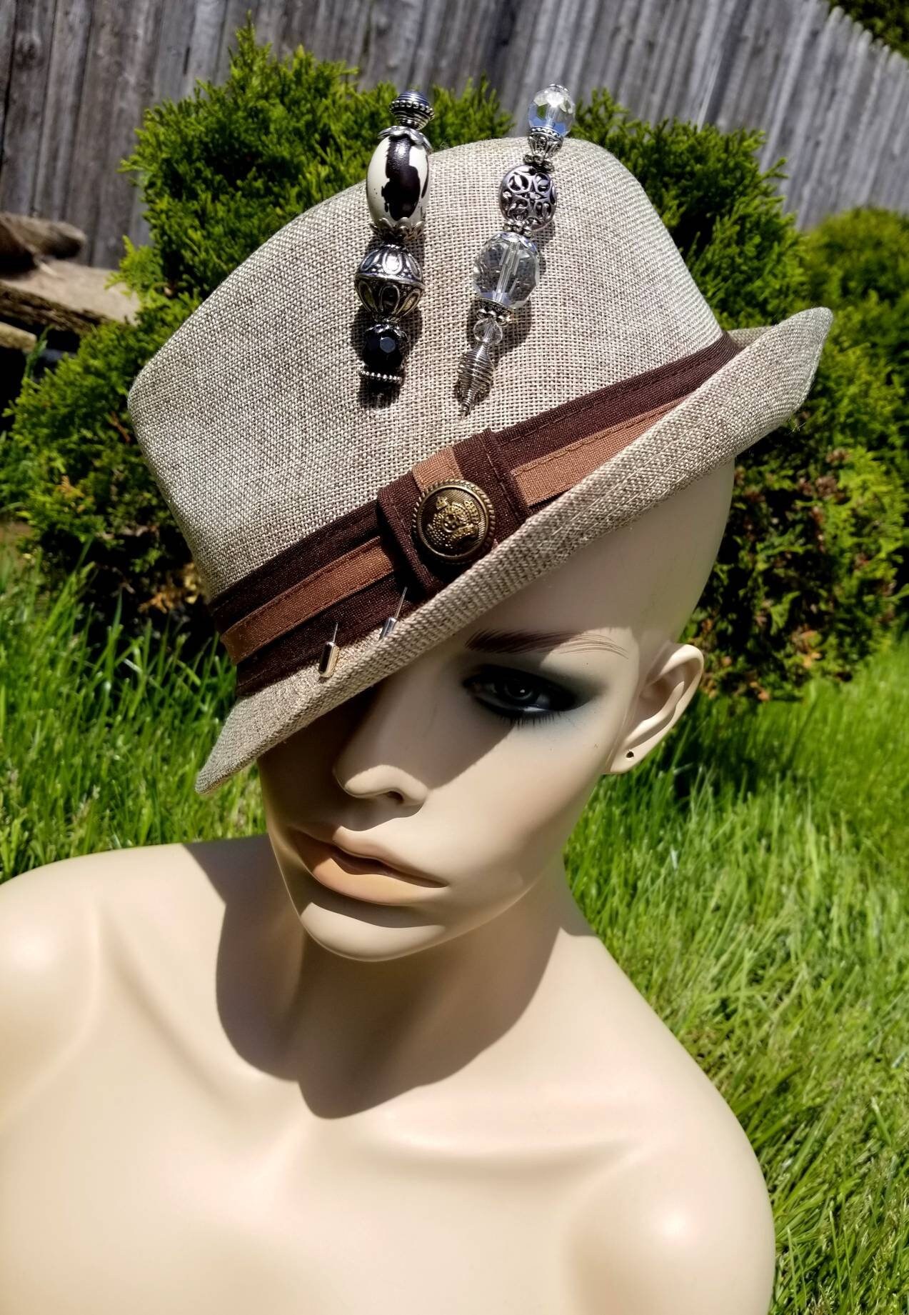 Silver and Black Decorative Hat Stick Pins / Lapel Pin / Scarf | Etsy